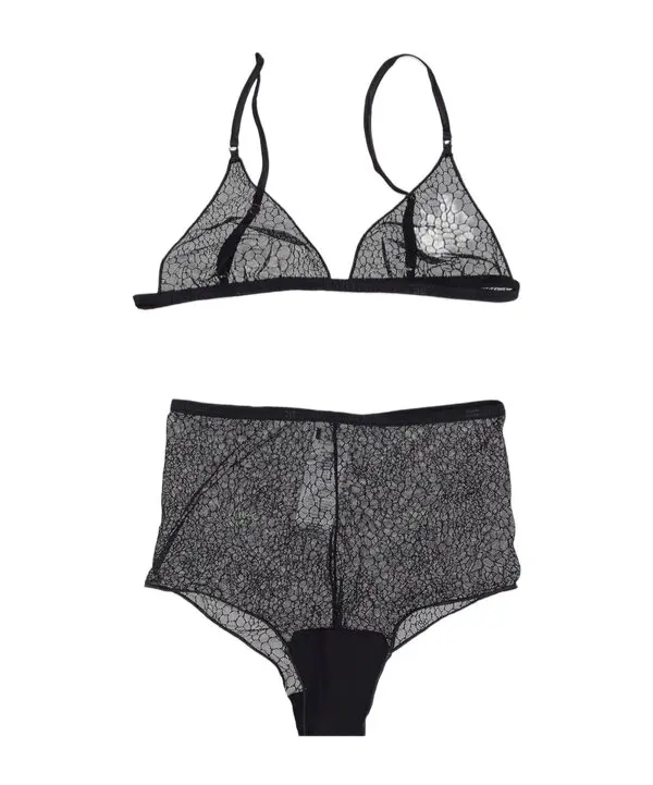 Elisabetta Franchi Jacquard Bra And Briefs - Black