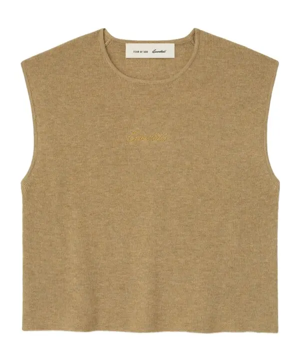 Fear Of God Ribbed Knit Cropped Top - Dune