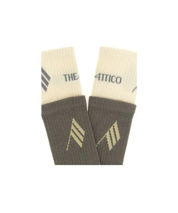 Attico Double Layer Logo Socks