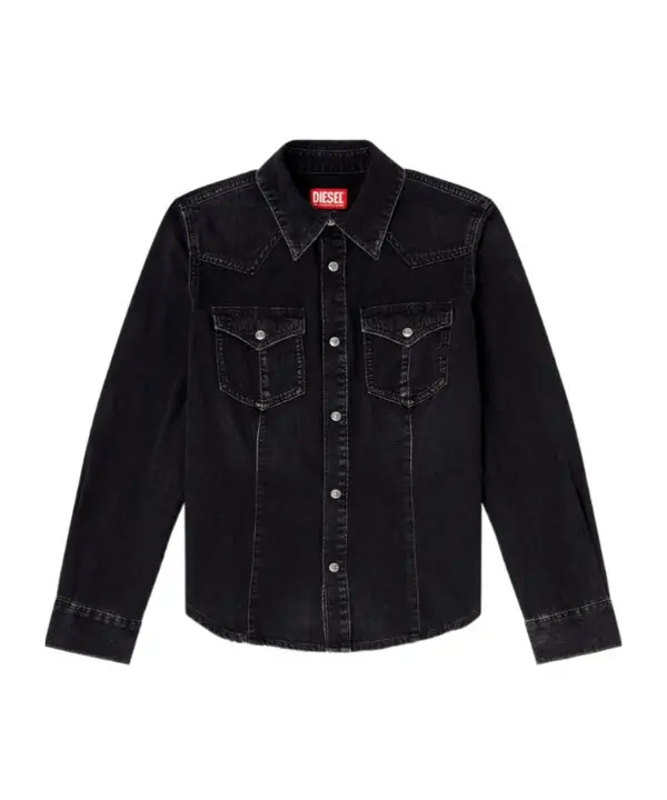 DIESEL® Western Shirt In Treated Denim - Black