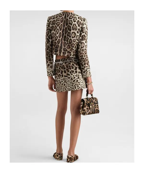 Dolce & Gabbana Leo-print Brocade Mini Skirt