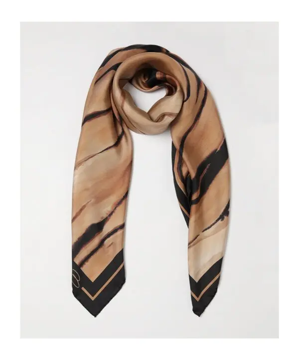 Elisabetta Franchi Printed Square Silk Scarf