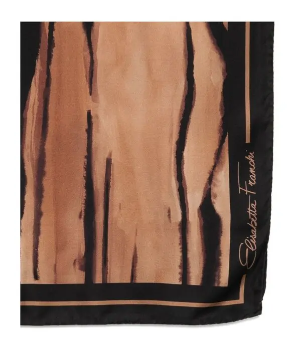 Elisabetta Franchi Printed Square Silk Scarf