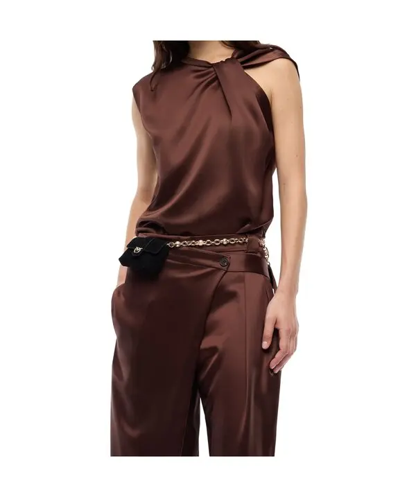 Pinko Draped Padded-shoulder Top