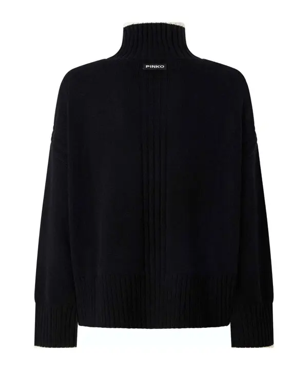 Pinko Contrast-trim Roll-neck Sweater