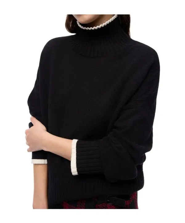 Pinko Contrast-trim Roll-neck Sweater
