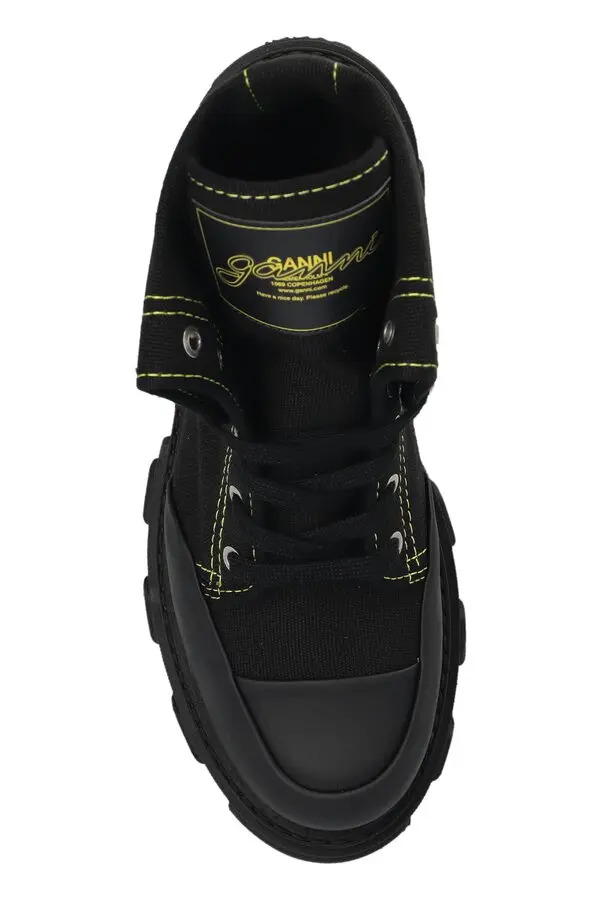 GANNI Canvas Trail Boots With Contrast Stitching