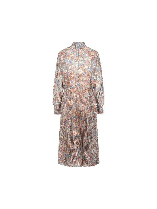 Valentino Garavani Floral Pleated Midi Dress - Nude