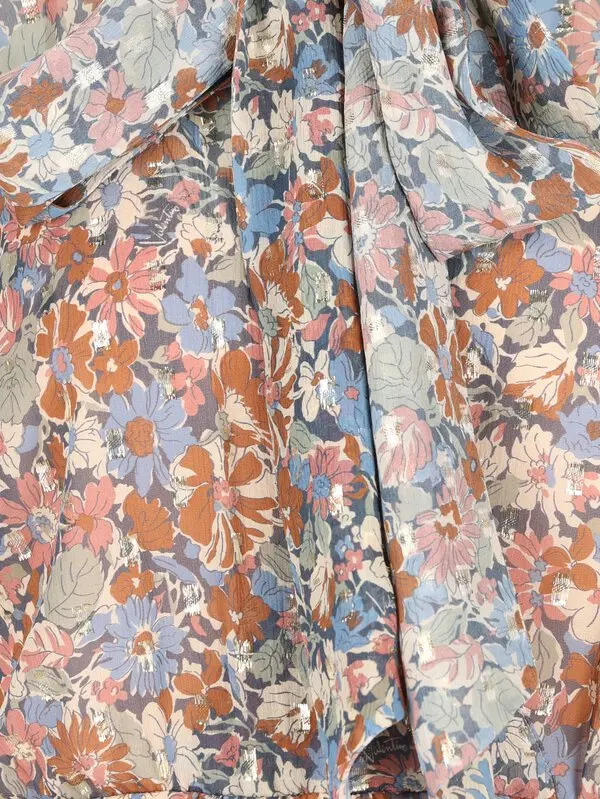 Valentino Garavani Floral Pleated Midi Dress - Nude