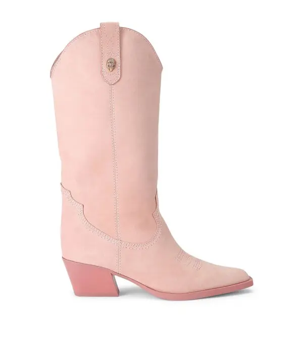 Kurt Geiger Suede Cowboy Boots - Pink