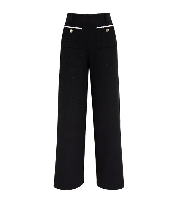 Maje Tweed Wide-leg Trousers