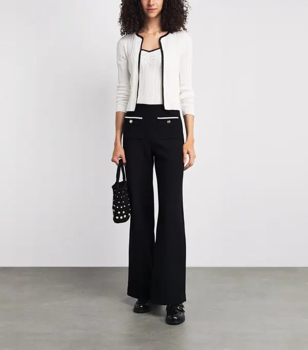 Maje Tweed Wide-leg Trousers