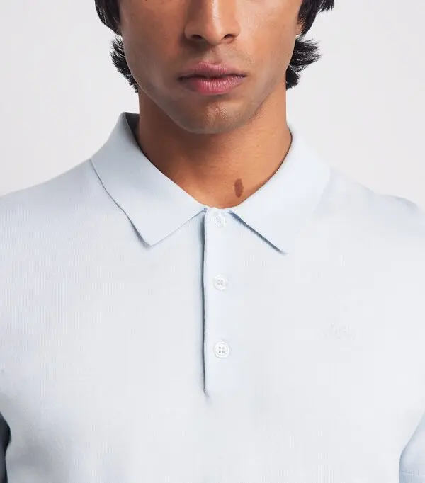 J. Lindeberg Knitted Ridge Polo Shirt - Blue