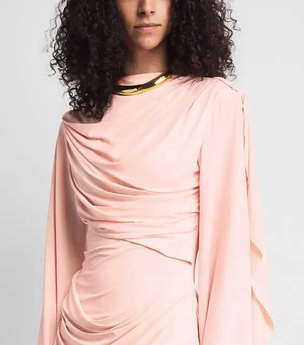 DE LA VALI Draped Perisa Mini Dress