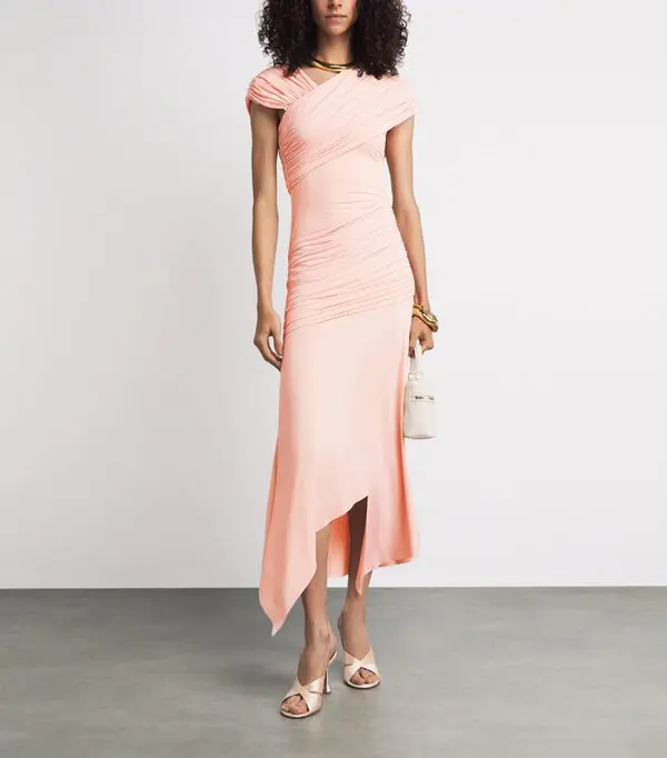 DE LA VALI Draped Hela Midi Dress