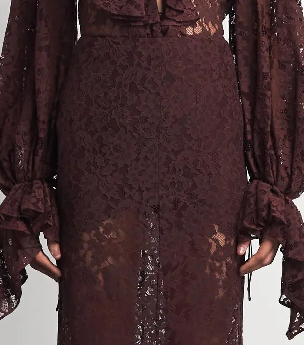 DE LA VALI Lace Pasion Maxi Skirt