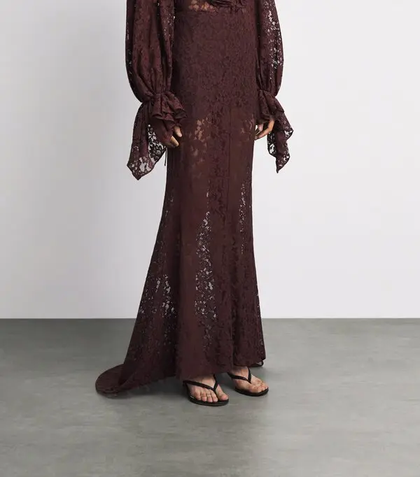 DE LA VALI Lace Pasion Maxi Skirt