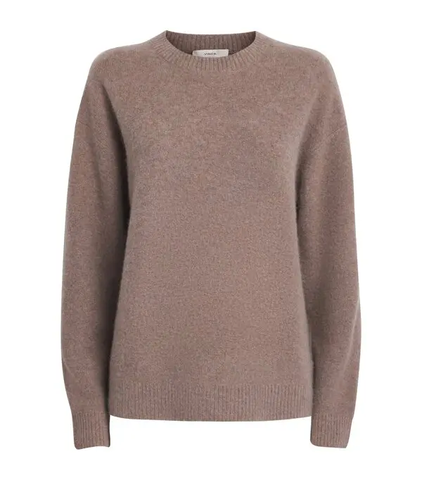 Vince Boiled Cashmere Crew Neck Sweater - Beige