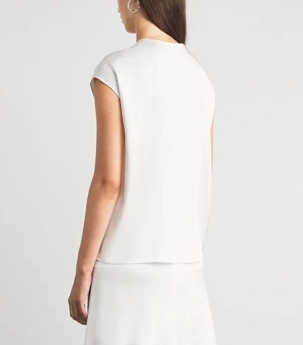 Vince Silk-blend Layered V-neck Top