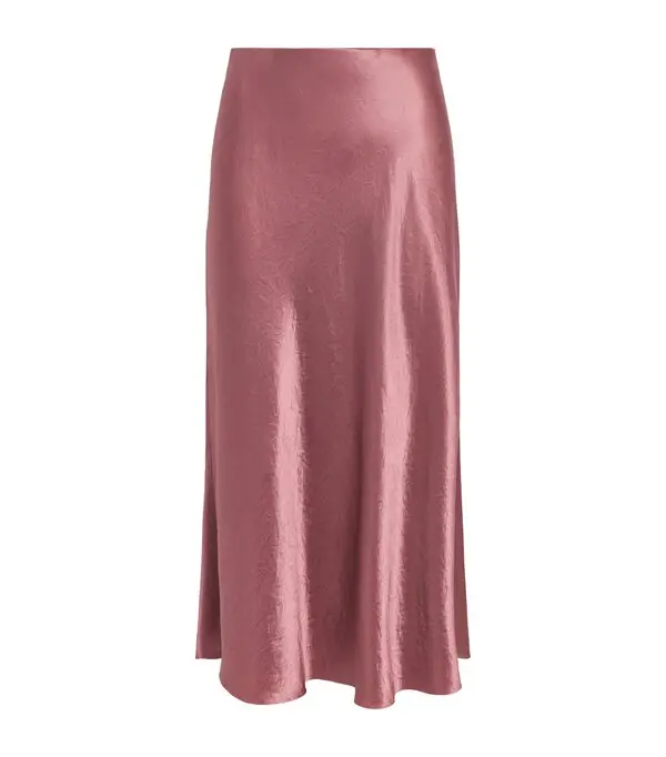 Vince Crinkle Satin Midi Skirt