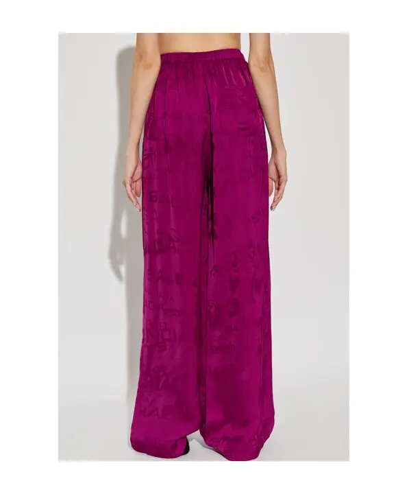 Balenciaga Allover Logo Wide-leg Trousers