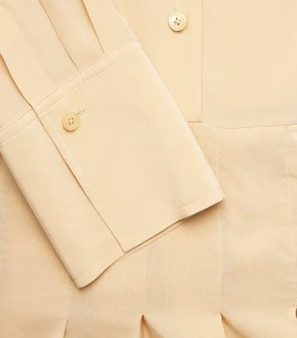 TOTEME Silk Pleated Midi Shirt Dress