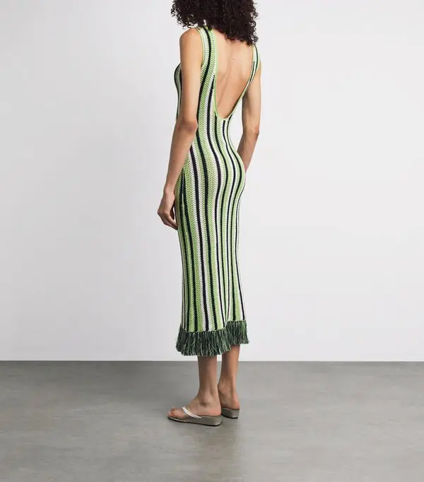 Escvdo Misti Fringe Midi Dress