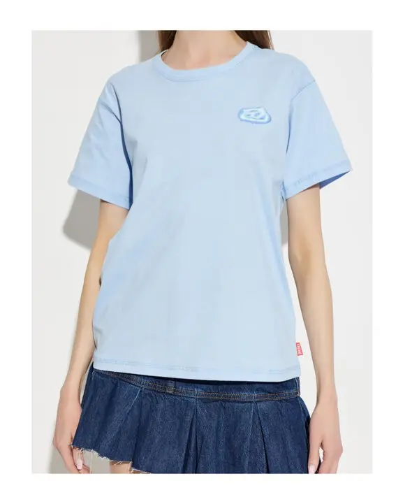 DIESEL® Short Sleeve Crewneck Logo T-shirt - Blue