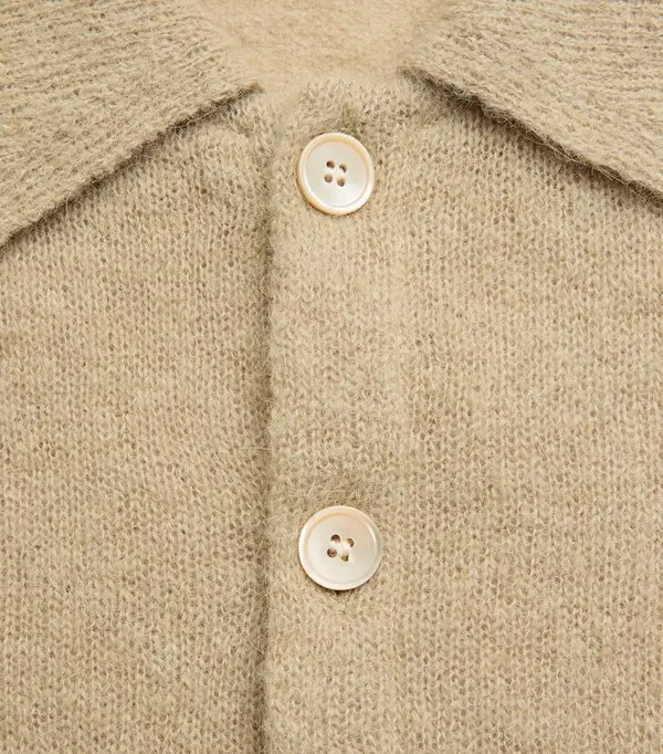 Our Legacy Alpaca-blend Evening Polo Cardigan - Green