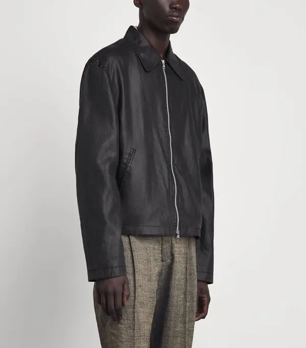 Our Legacy Faux Leather Zip-up Jacket - Black