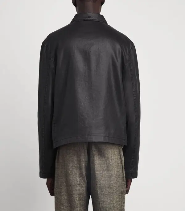 Our Legacy Faux Leather Zip-up Jacket - Black