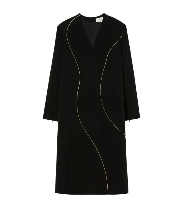 Marina Rinaldi Asymmetrical V-neck Midi Dress