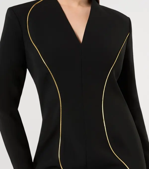 Marina Rinaldi Asymmetrical V-neck Midi Dress