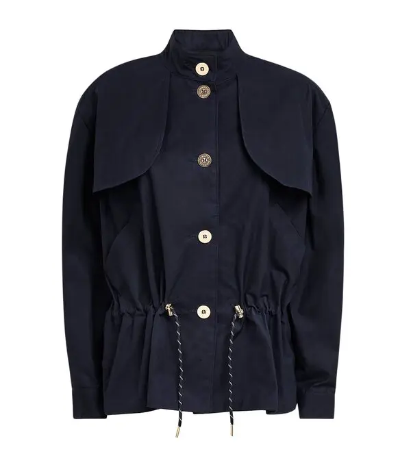 Claudie Pierlot Cotton Waxed Gabardine Jacket - Blue