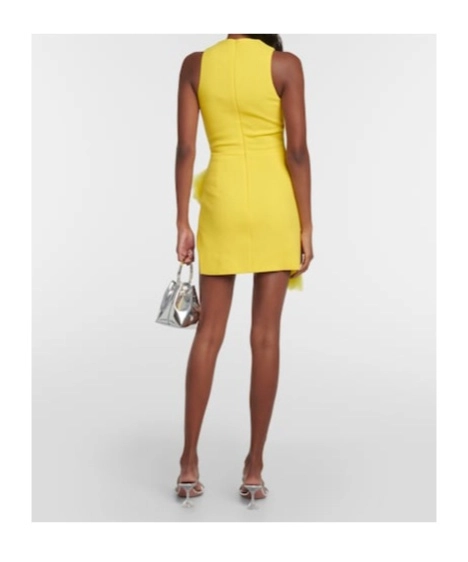 David Koma Ruffled Virgin Wool Crepe Minidress