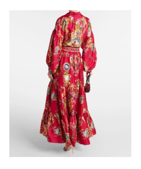 Camilla Printed High-rise Tiered Silk Maxi Skirt