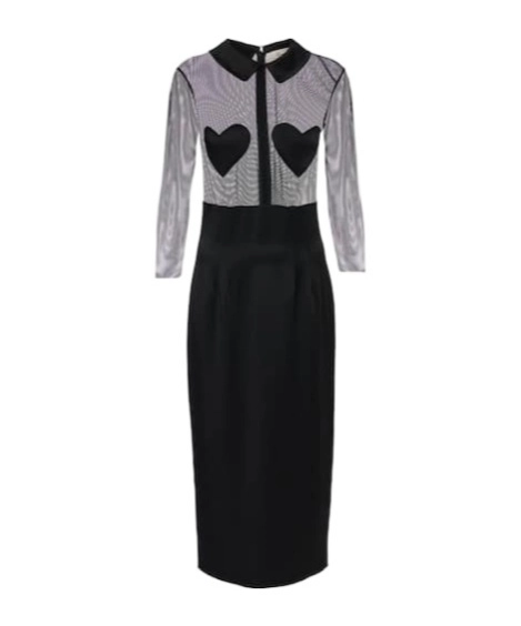 Blumarine Mesh And Satin Midi Dress