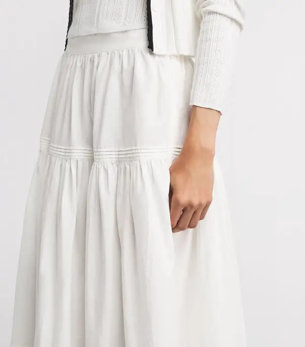 DÔEN Organic Cotton Sebastiane Midi Skirt - White