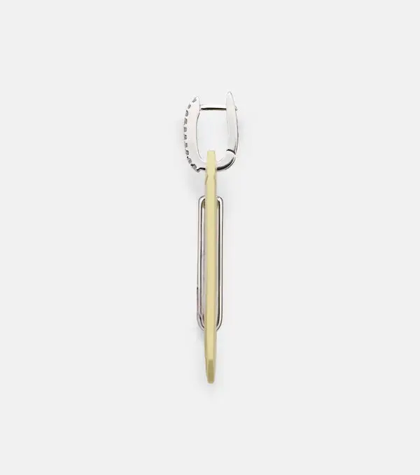 EERA Chiara Big Single Earring In White Gold And Sterling Silver With Pave Diamonds