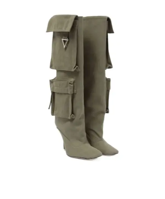 Attico Sienna Canvas Knee-high Boots - Green