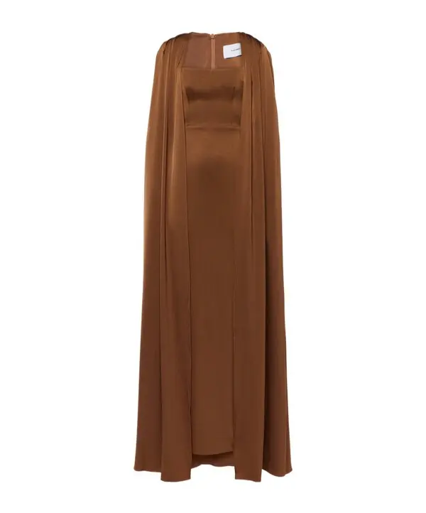 Alex Perry Caped Satin Gown