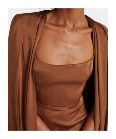 Alex Perry Caped Satin Gown