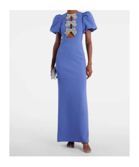 Rebecca Vallance Violetta Embellished Bow Gown - Blue