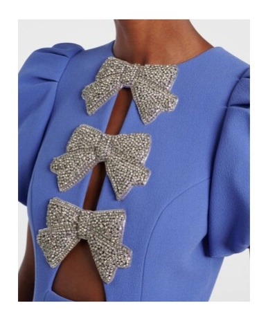 Rebecca Vallance Violetta Embellished Bow Gown - Blue