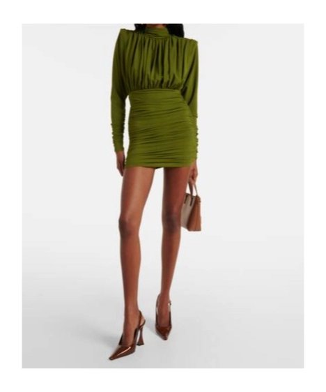 Alex Perry Ruched Crepe Jersey Minidress