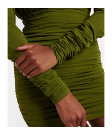 Alex Perry Ruched Crepe Jersey Minidress