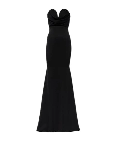 Alex Perry Gathered Strapless Satin Gown