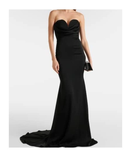 Alex Perry Gathered Strapless Satin Gown