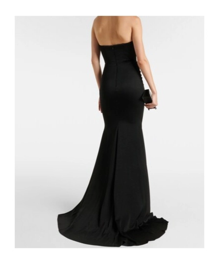 Alex Perry Gathered Strapless Satin Gown