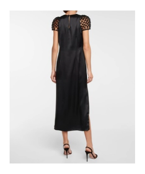 SAFIYAA LONDON Audun Silk Satin Midi Dress
